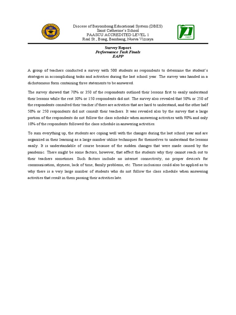 Survey Report Eapp | PDF