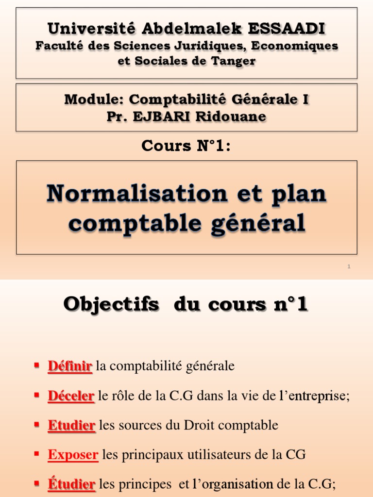 S1-Cours N°1 - Normalisation Et Plan Comptable | PDF