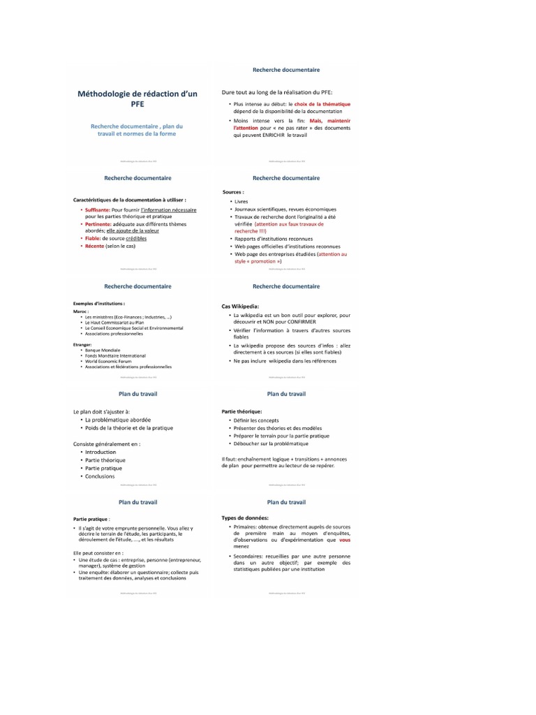 Méthodologie de Rédaction d’Un PFE | PDF