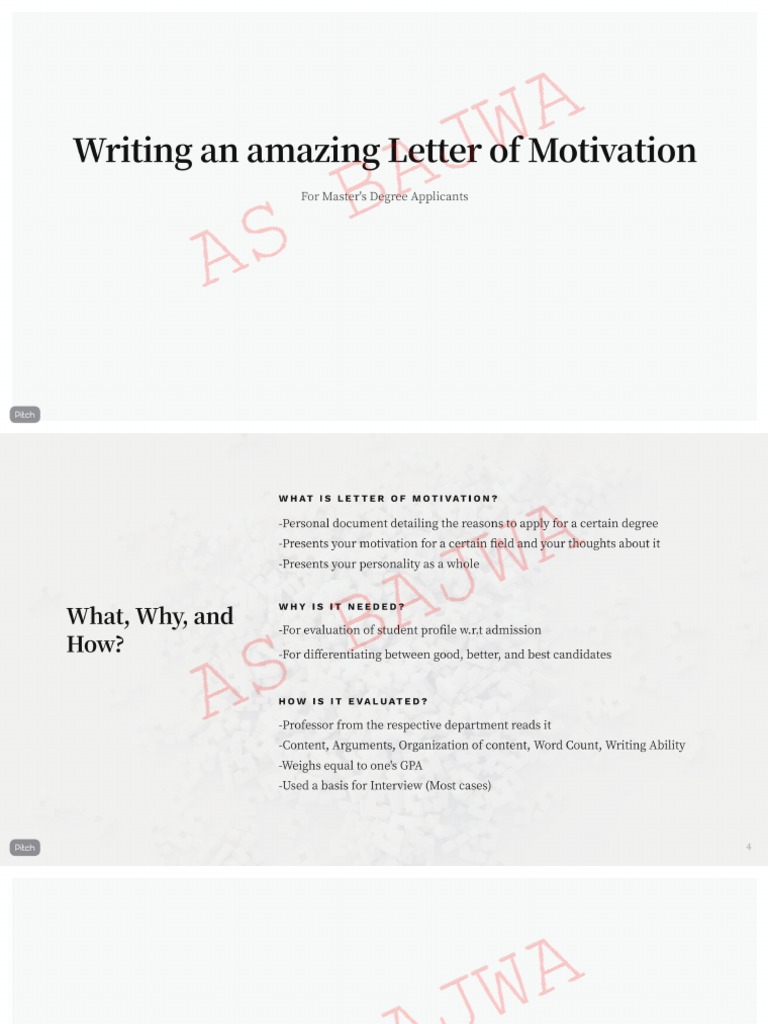 How To Write Letter of Motivation | PDF
