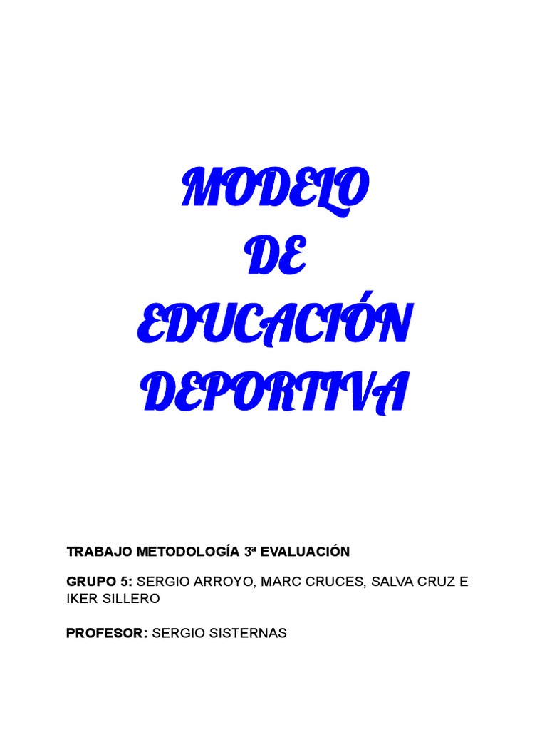 Modelo de Educación Deportiva | PDF | Enseñando | Maestros