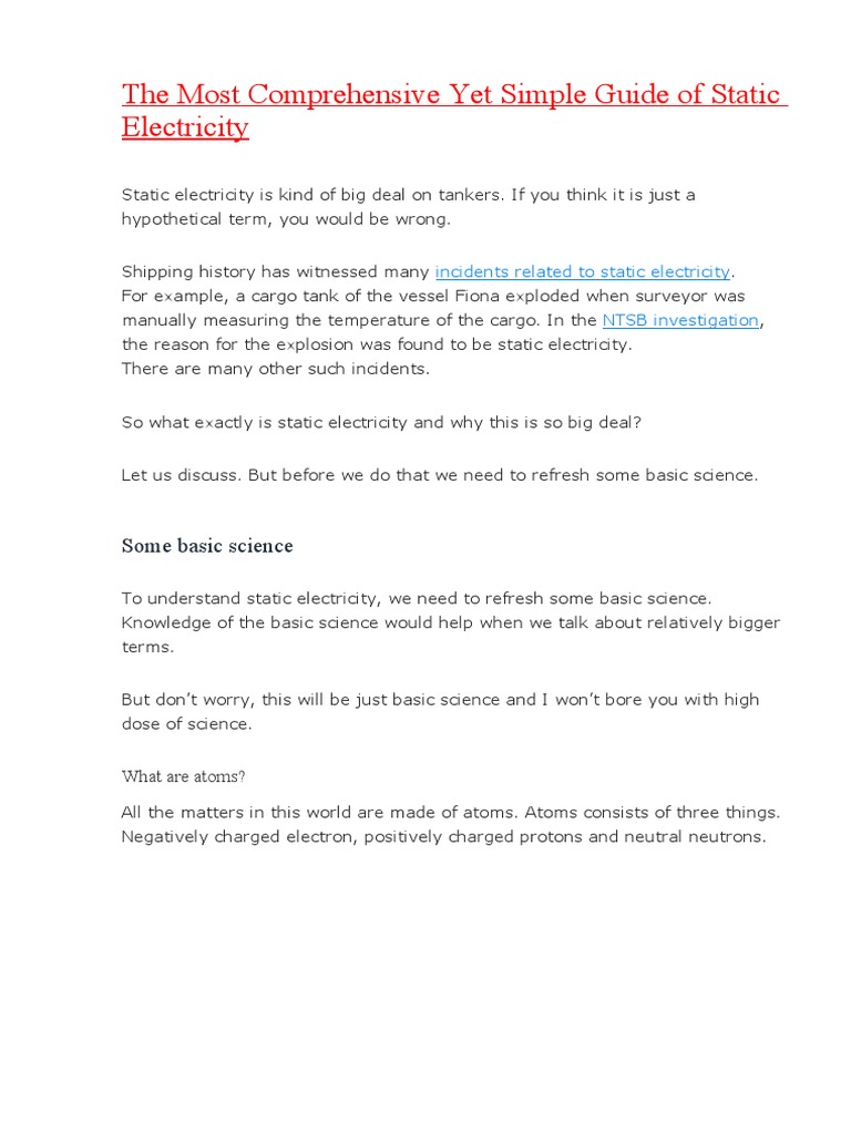 Preventing Static Electricity Explosions: A Comprehensive Guide to ...