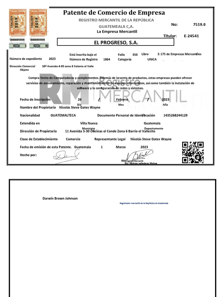 Patente de Comercio | PDF