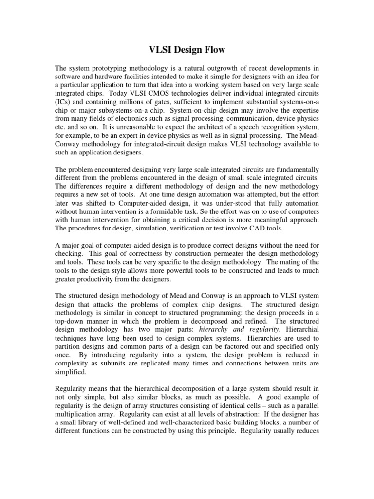 VLSI Design Flow | PDF | Logic Synthesis | Logic Gate