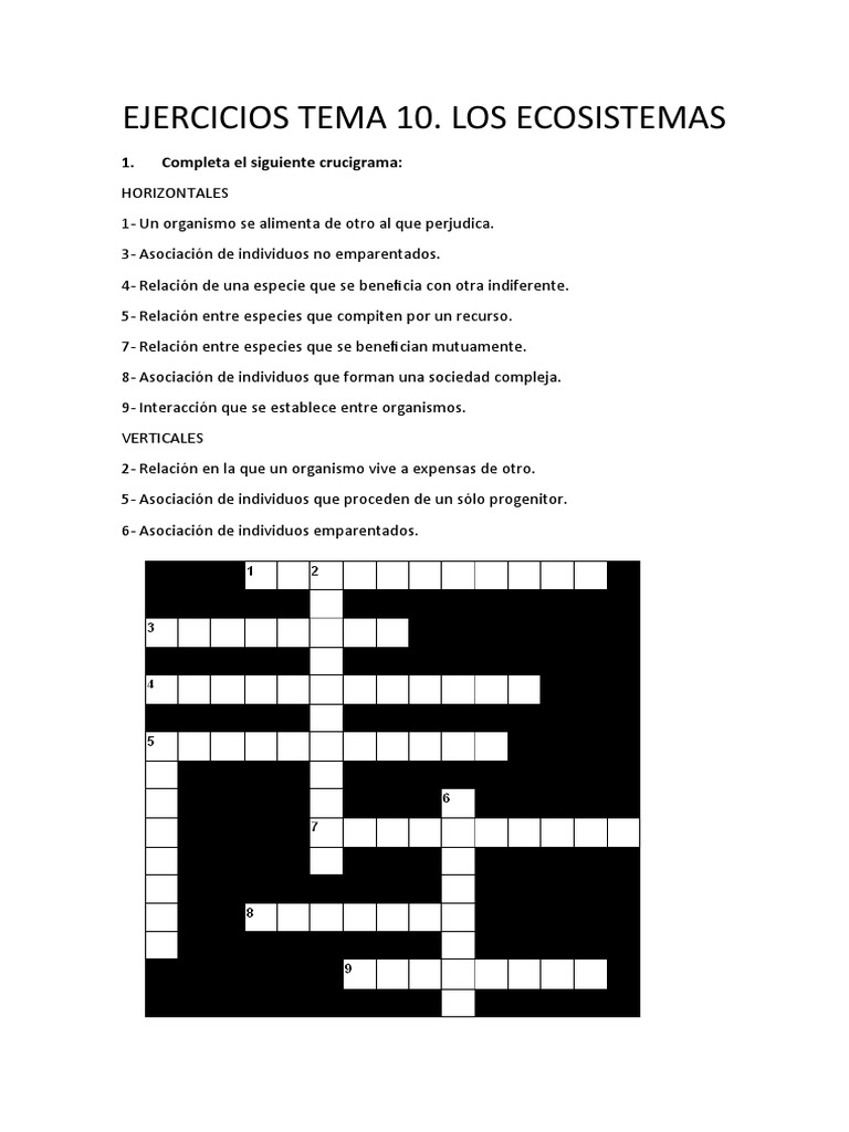 Ejercicios Ecosistemas 2 | PDF