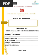 Informe - Indagación Descriptiva - Proyecto Eureka 2025 | PDF ...