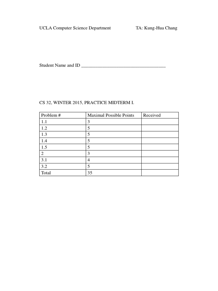 CS 32 Practice Midterm I Solutions | PDF | Software Engineering | Algorithms And Data Structures