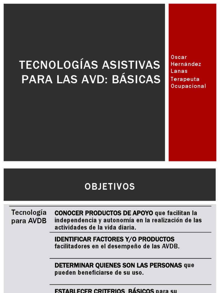Tecnologías Asistivas para AVD Básicas | PDF