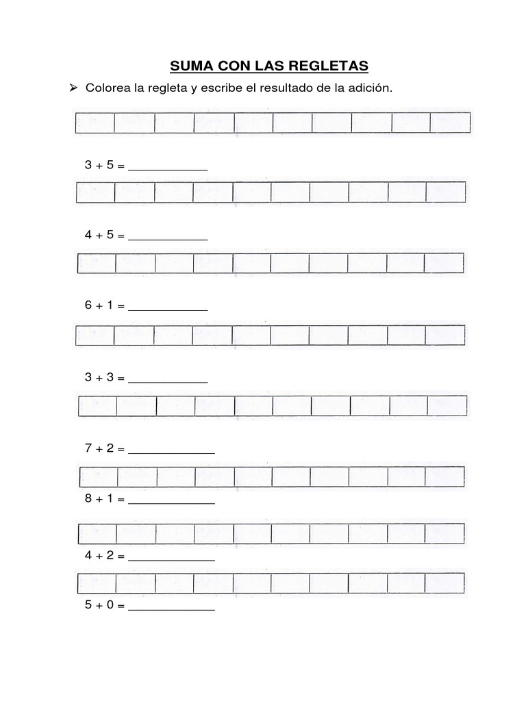 Suma Con Las Regletas | PDF
