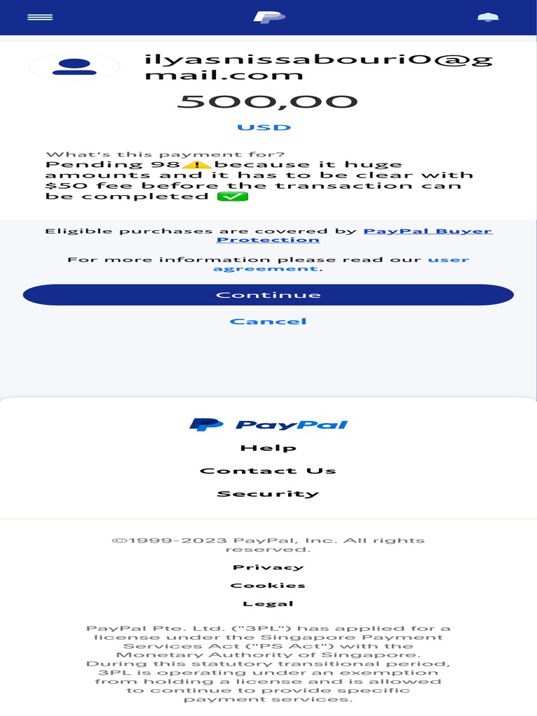 PayPal Transaction Pending Details | PDF