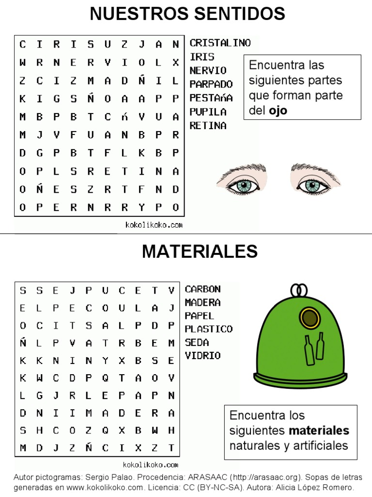 Sopas de Letras Conocimiento Del Medio | PDF | Naturaleza | Ciencias de ...