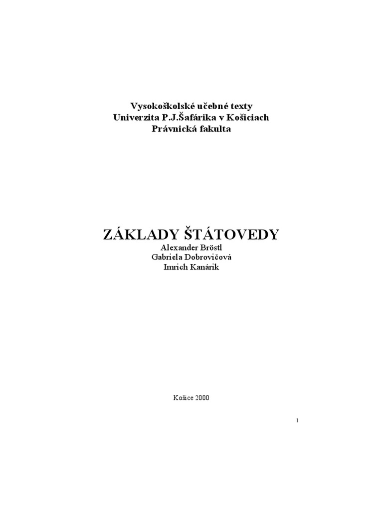 Zaklady Statovedy | PDF