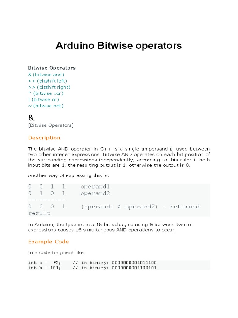 Bitwise Operators | PDF | Integer (Computer Science) | Bit