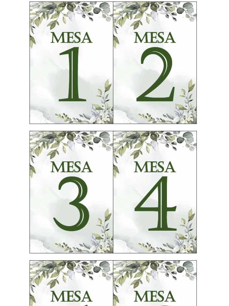 Numeros de Mesa | PDF