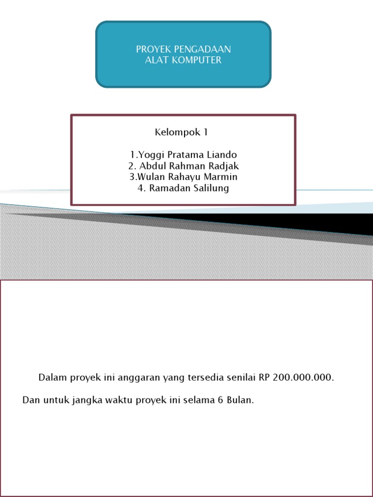Tugas Pengolahan Proyek Informasi Kel1 | PDF | Teknologi & Rekayasa