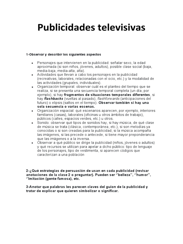 Publicidades Televisivas | PDF