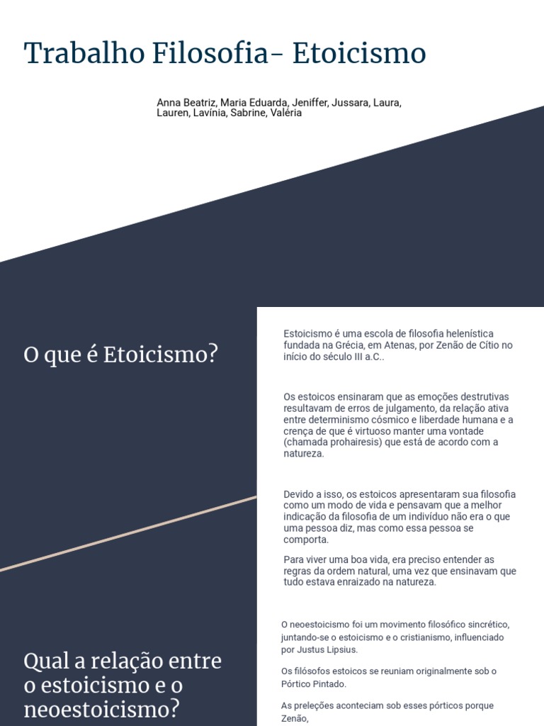 Apresentação Sem Título | PDF | Estoicismo | Teorias filosóficas