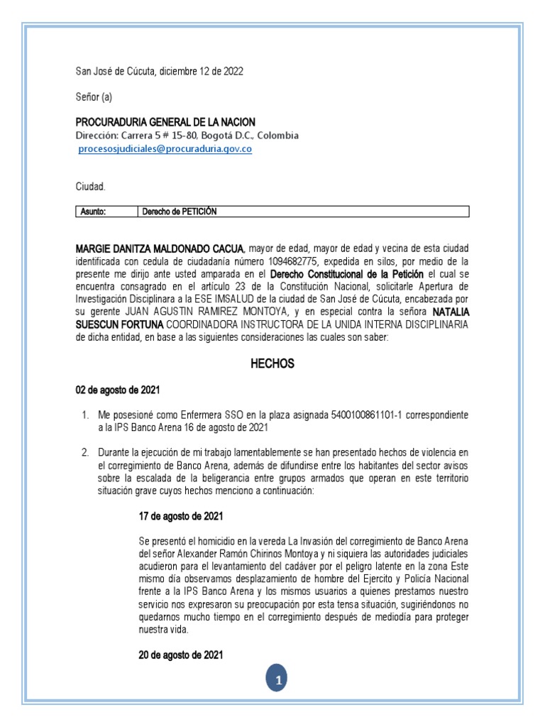 Oficio Procuraduria General | PDF