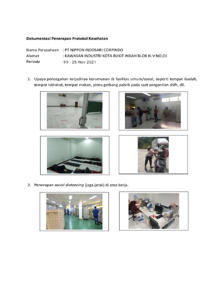 Template Dokumentasi Prokes IOMKI 19 - 25 Nov 2021 | PDF