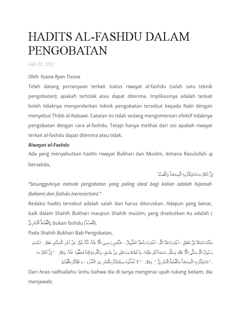 Hadits Al Fasdhu | PDF