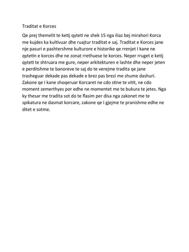 Traditat e Korces | PDF