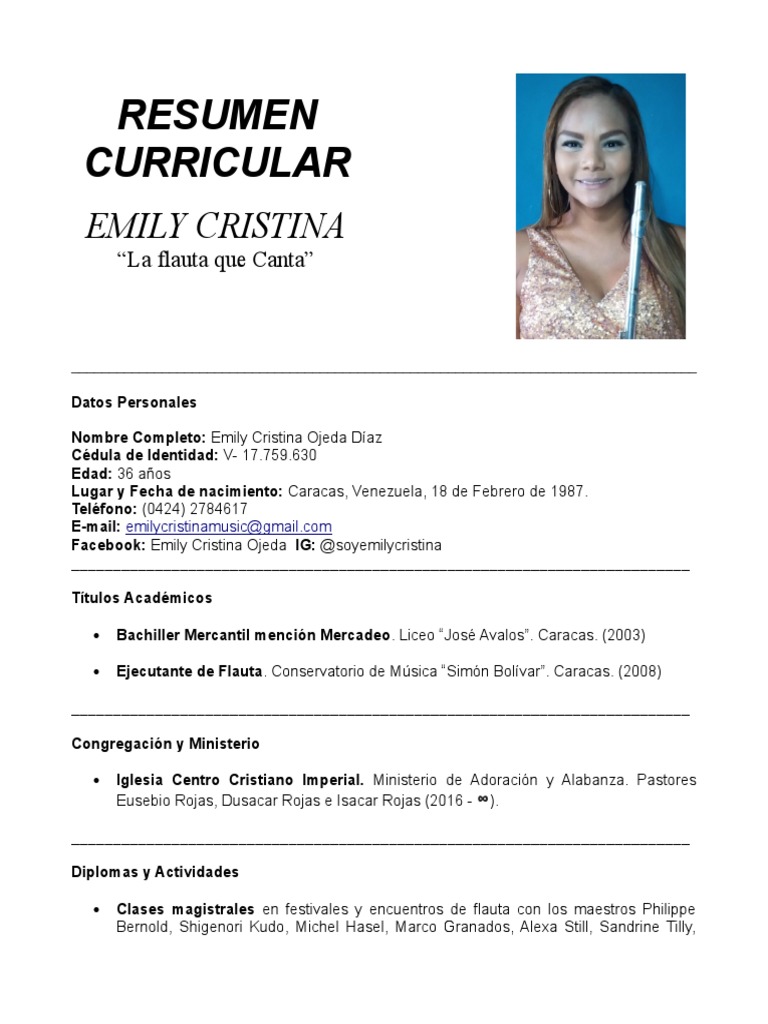 Currículum de Emily Cristina Ojeda | PDF