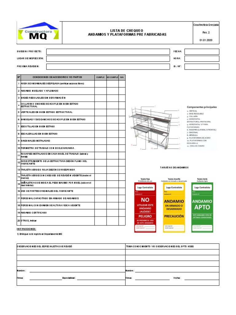 Check List Arnes y Plataforma | PDF