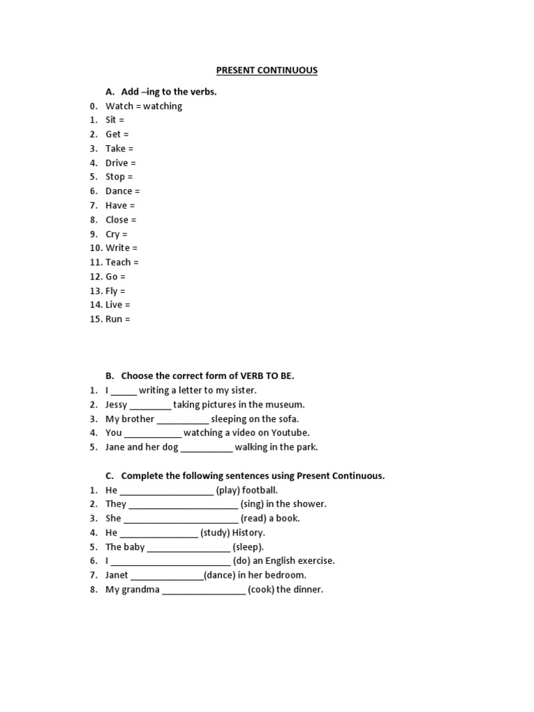 Present Continuous | Download Free PDF | Linguistic Morphology | Grammar
