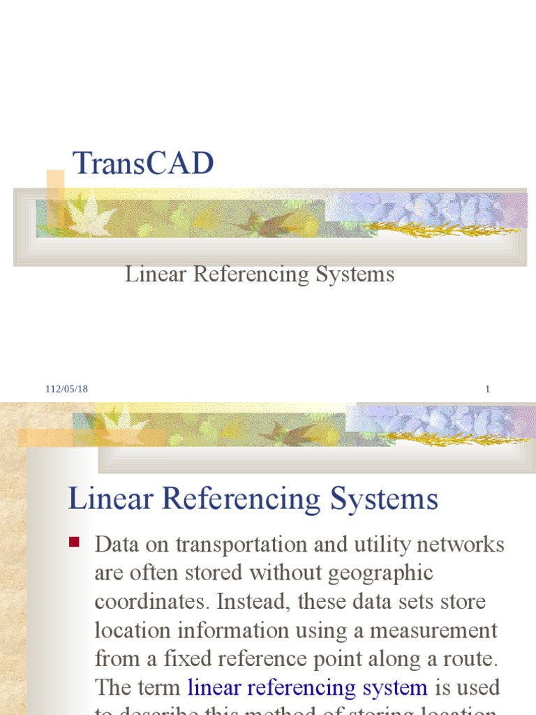 TransCAD_17_LinearReferencingSystems (1) | PDF