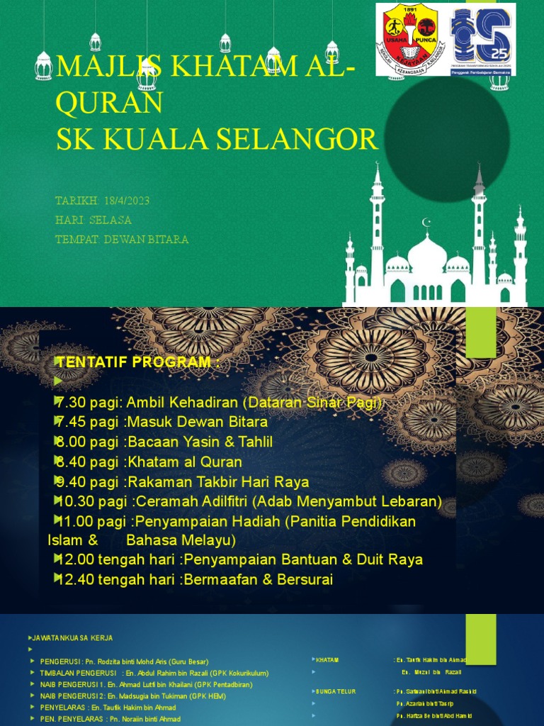 Buku Program Majlis Khatam Al-Quran | PDF