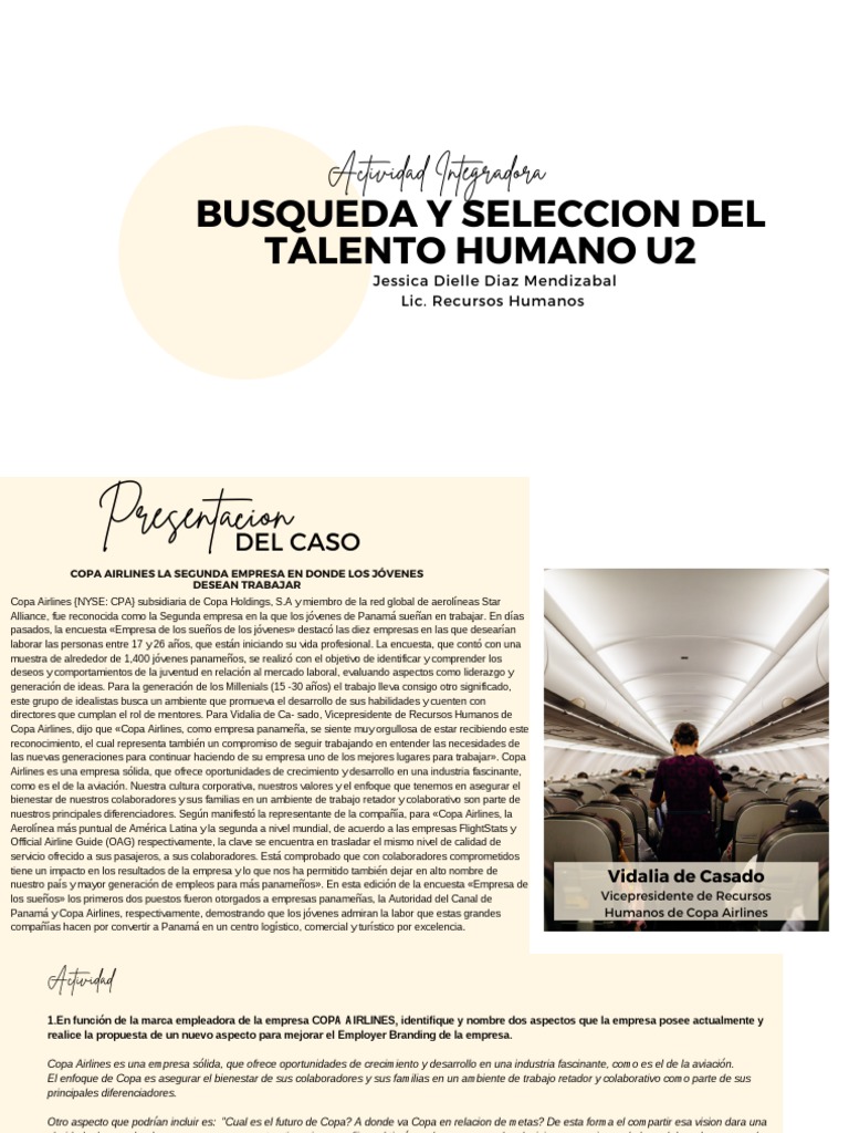 Busqueda Y Seleccion Del Talento Humano U2: Actividad Integradora | PDF | Reclutamiento | Business