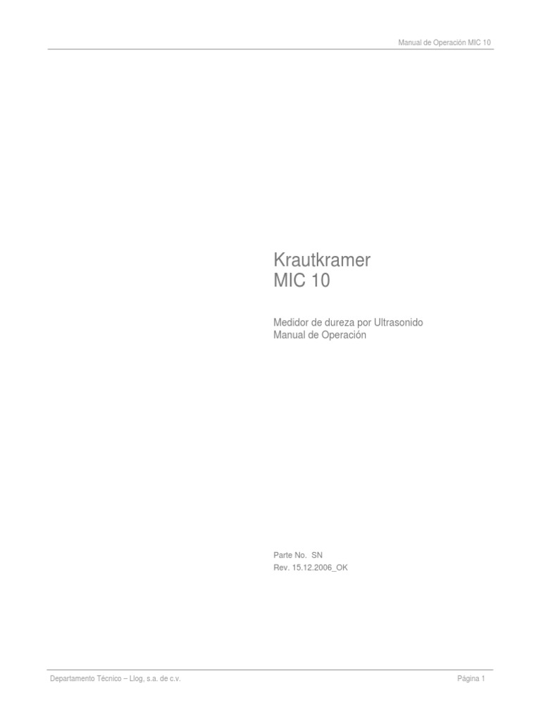 Manual MIC10 Esp OK | Descargar gratis PDF | Dureza | Medición