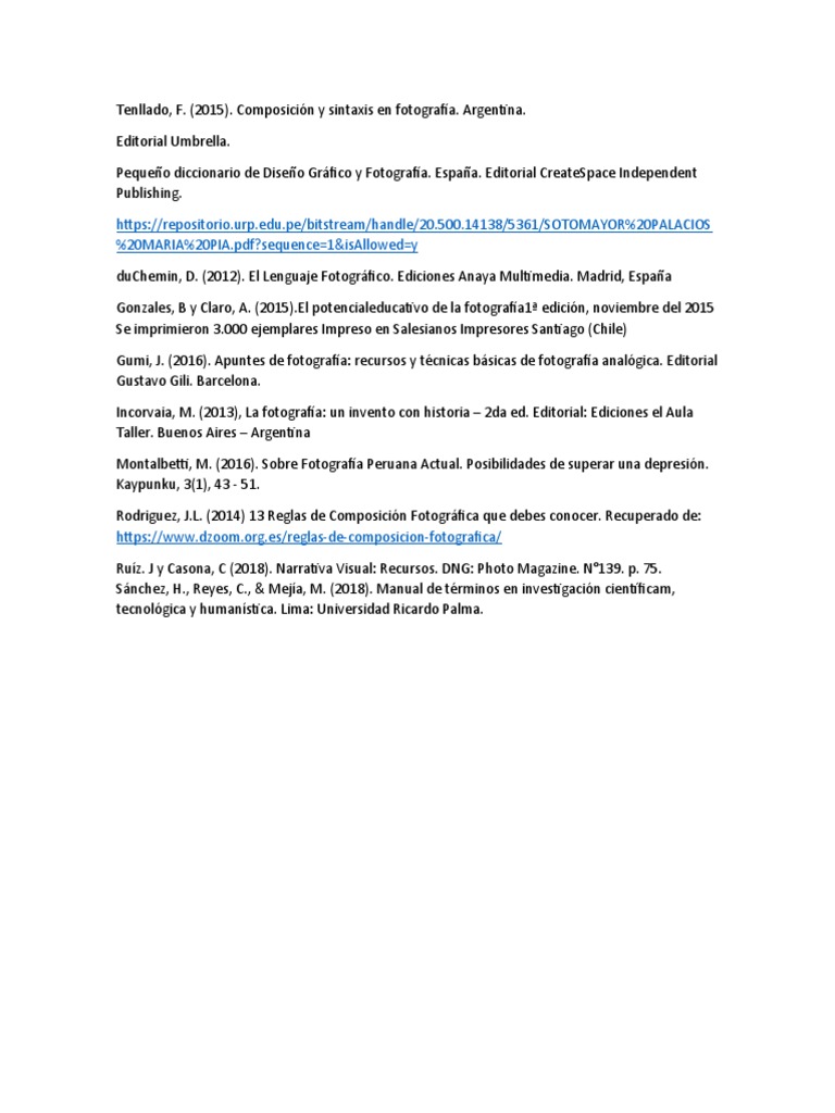 Composicion Fotografica Referencias | PDF