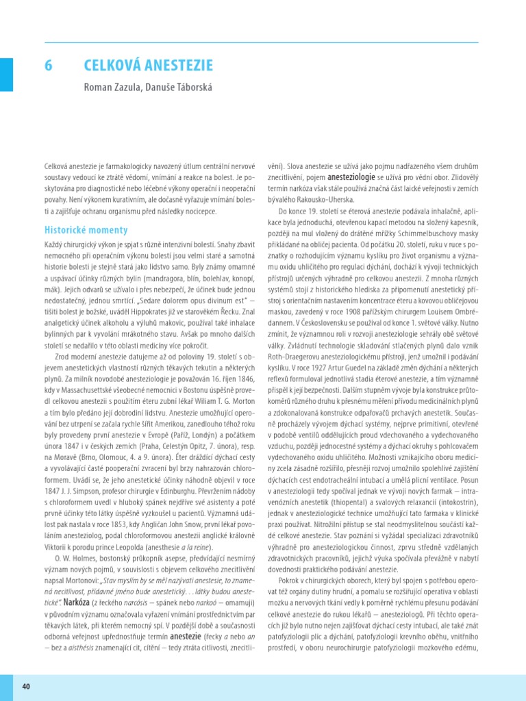 Celkova Anestezie | PDF