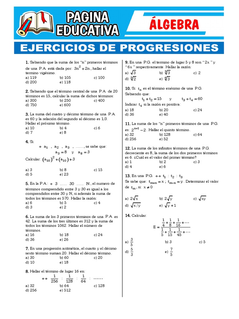 Progresiones | PDF | Notación Matemática | Análisis matemático