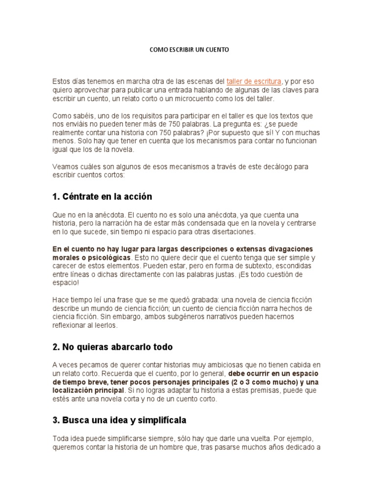 Claves para Escribir un Cuento | PDF