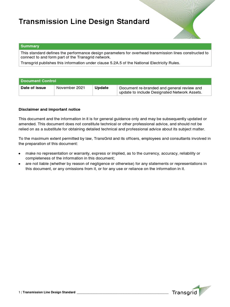Transmission Line Design Standard Overview | PDF | Electric Power ...