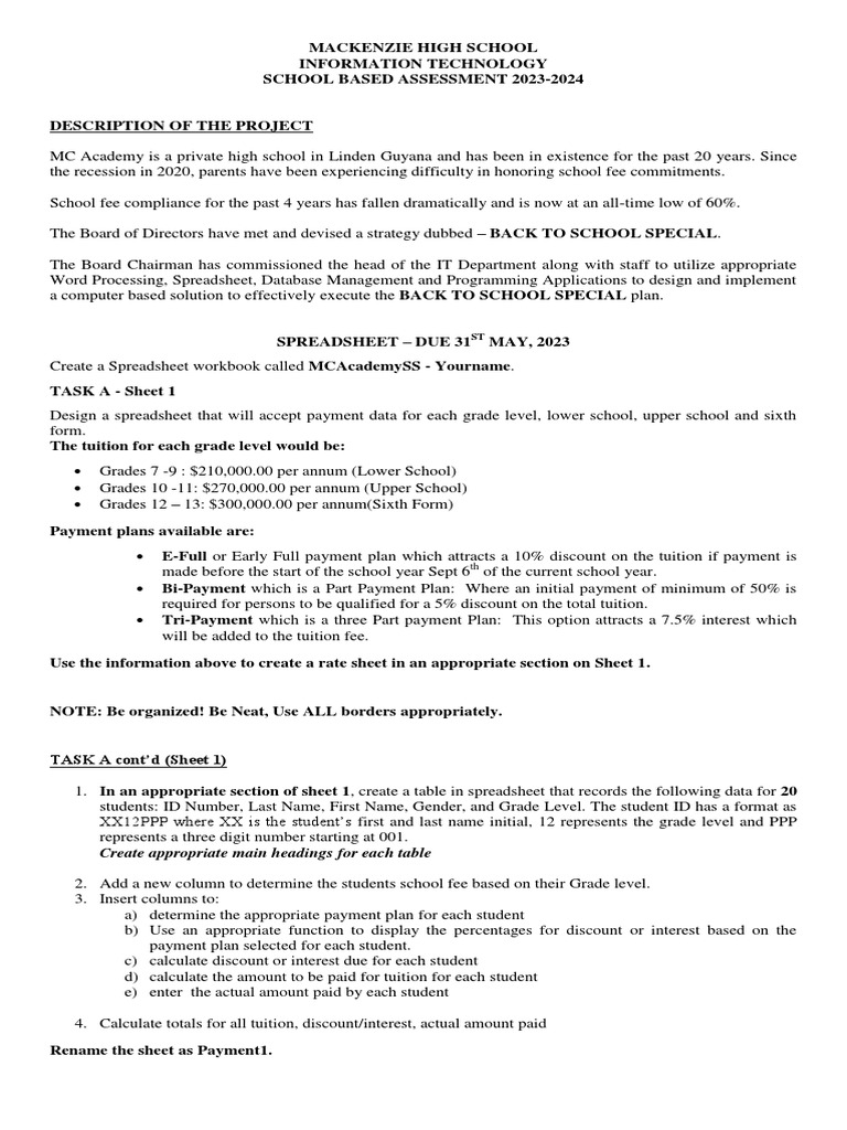 Info Tech Sba 2023-2024 | PDF