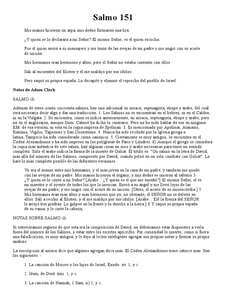 Salmo 151 | PDF | Salmos | David
