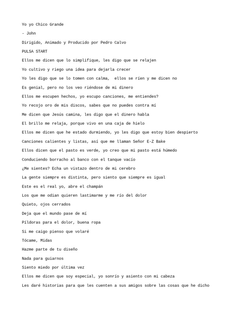 Yo yo Chico Grande | PDF