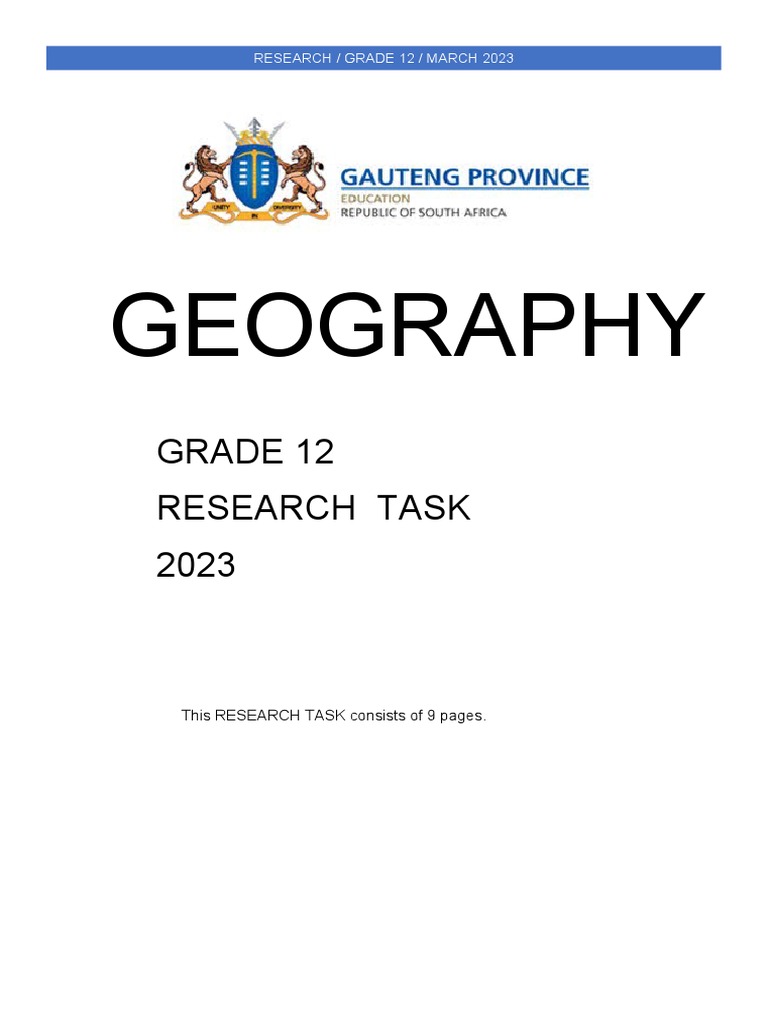Grade 12 Research Task and Rubric 2023 | PDF