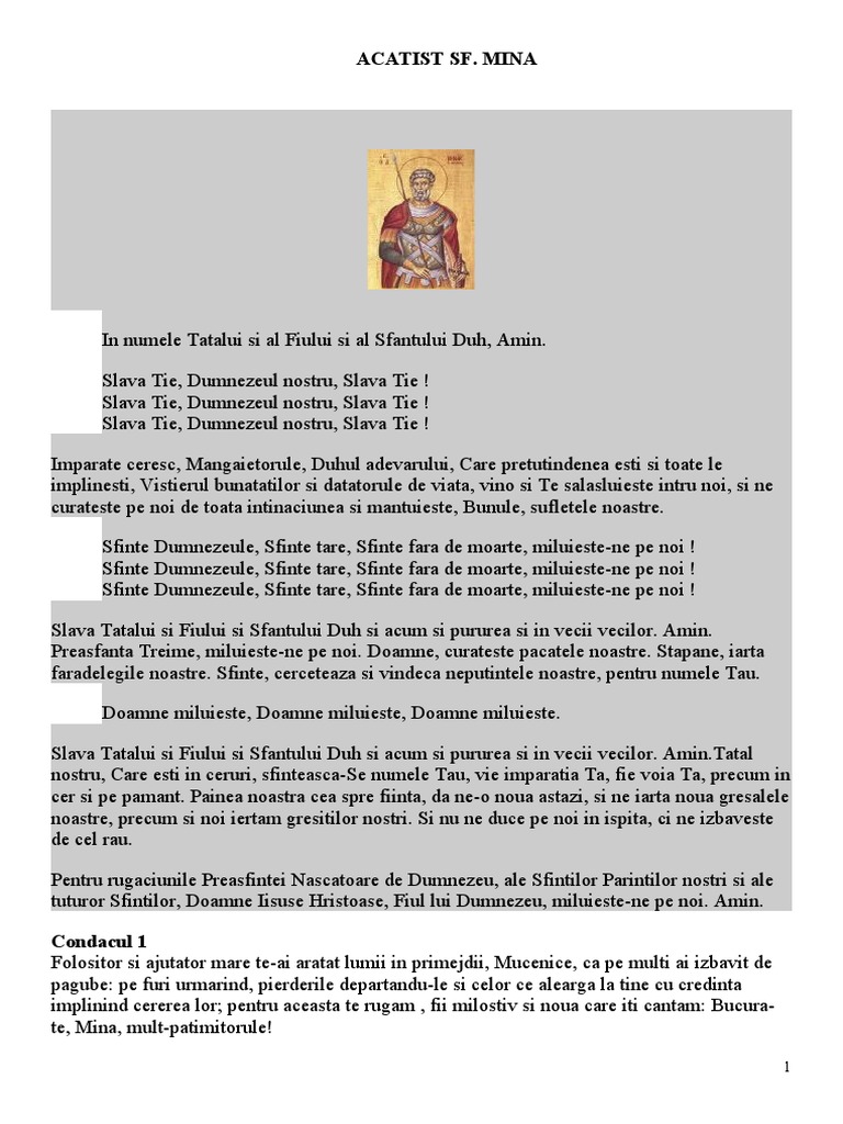 Acatist SF Mina | PDF