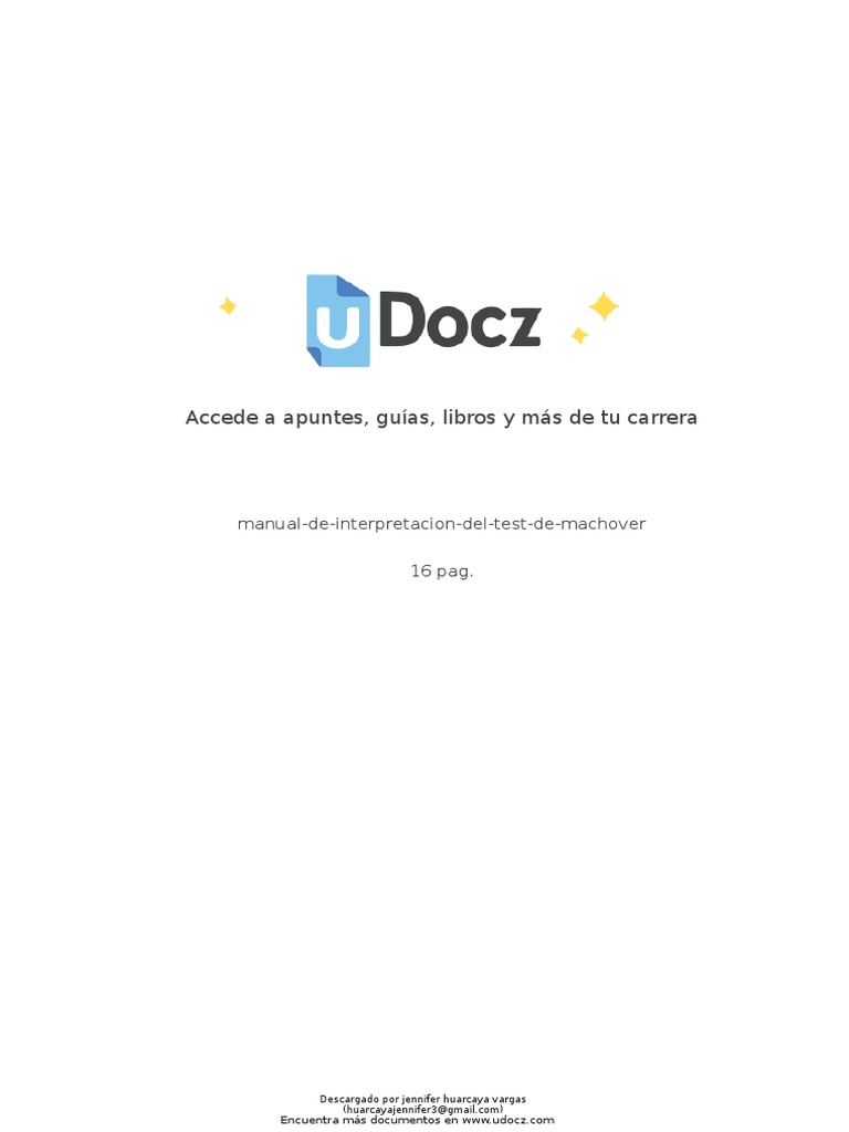 Manual de Interpretación Del Test de Machover | PDF | Hombre | Masculinidad