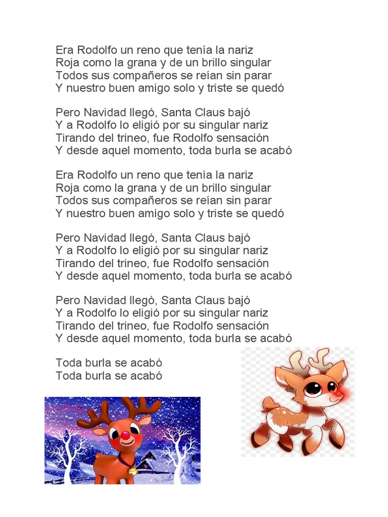 Era Rodolfo Un Reno Que Tenía La Nariz | PDF