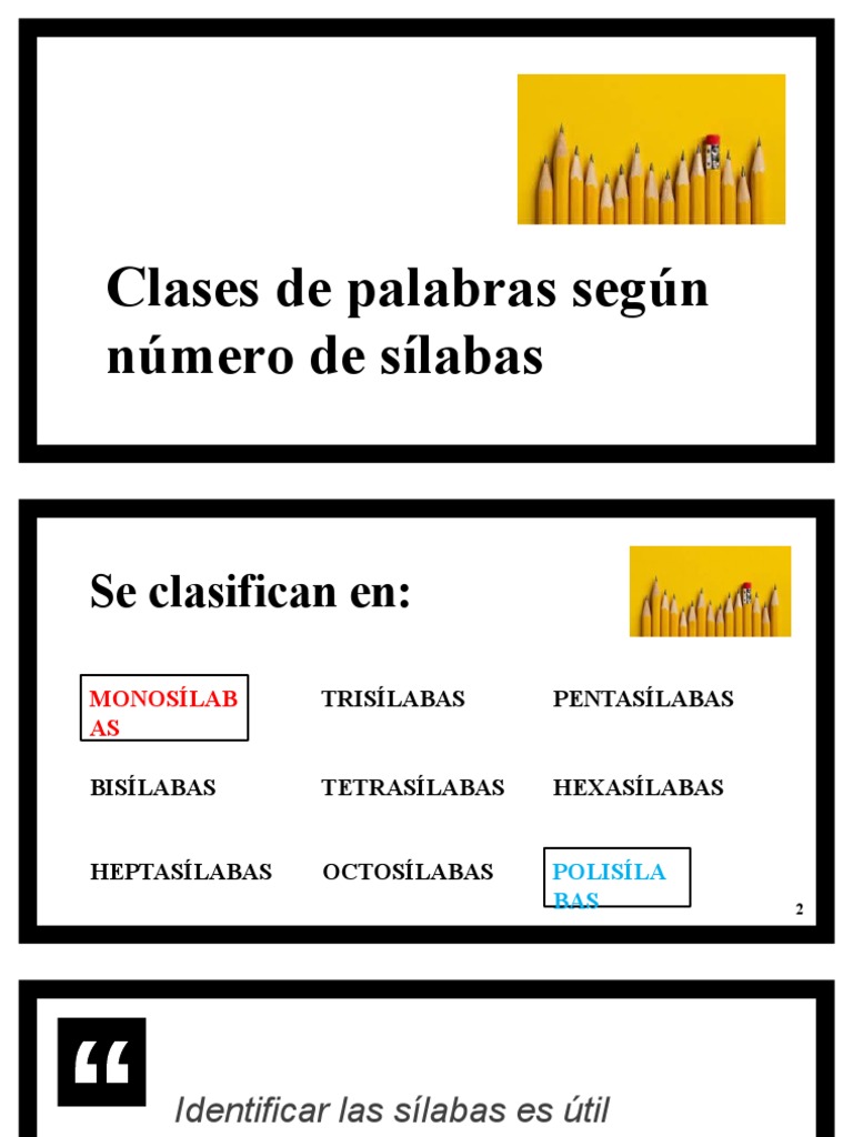 Clases de Palabras Según Número de Sílabas | PDF