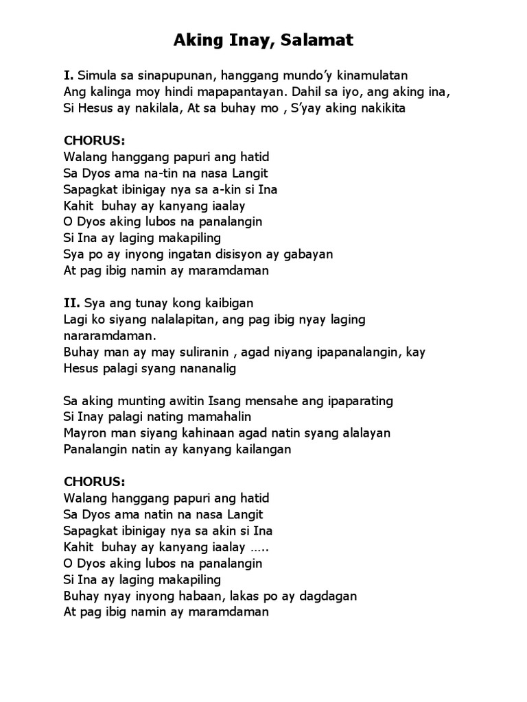 Aking Inay Salamat | PDF