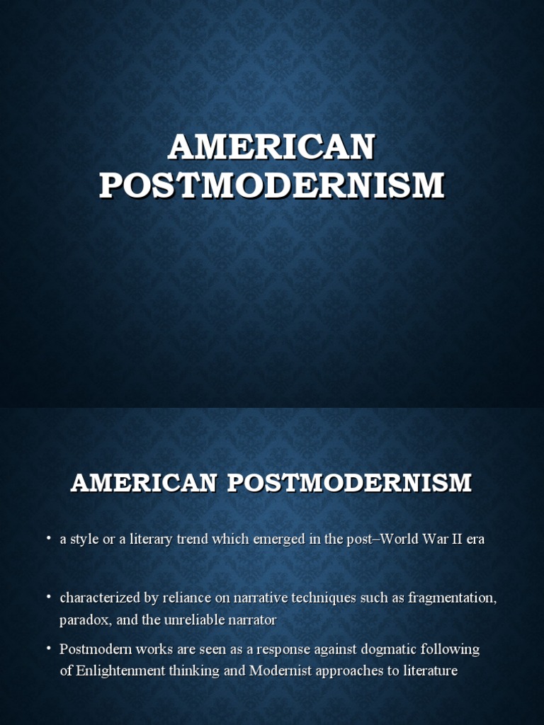 American Postmodernism (1) | PDF | Postmodern Literature | Aesthetics