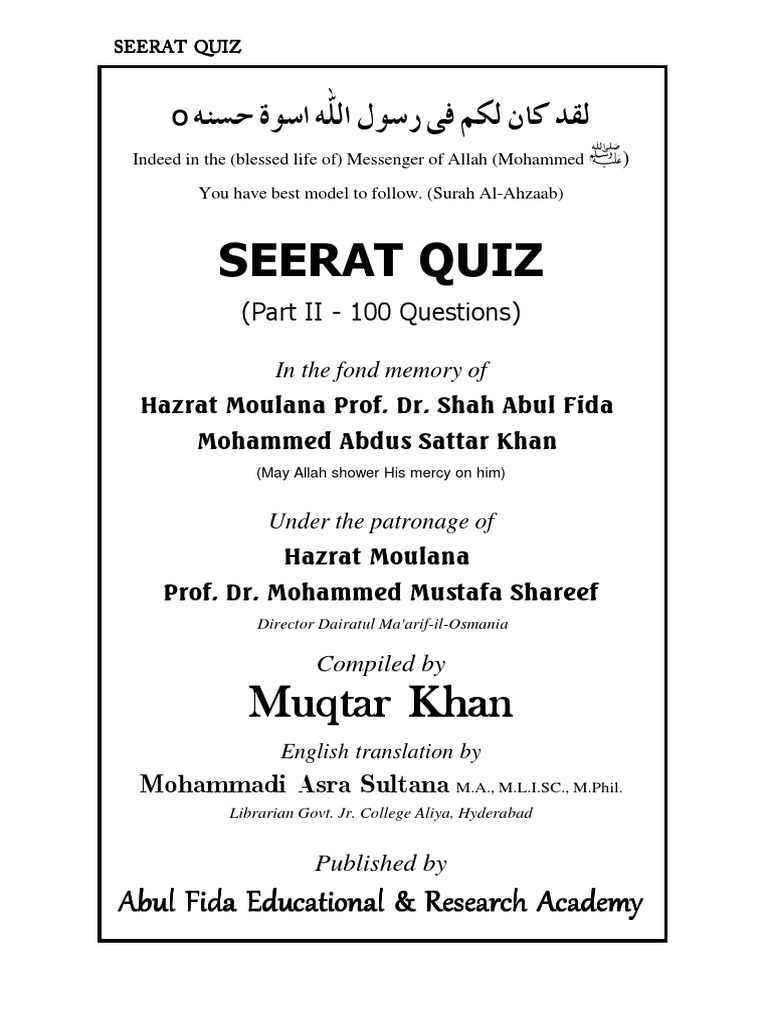 Seerat Part 2 English - 100 | PDF | Muhammad | Abrahamic Religions Seerat Part 2 English - 100 | PDF | Muhammad | Abrahamic Religions