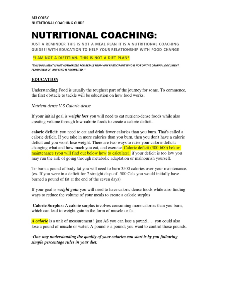 m3 Nutritional Guide | PDF | Dieting | Nutrients