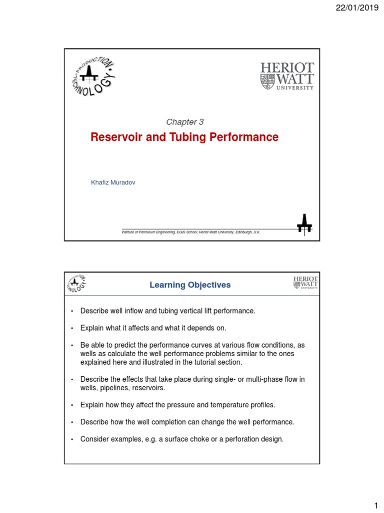 Reservoir and Tubing Performance Slides | PDF